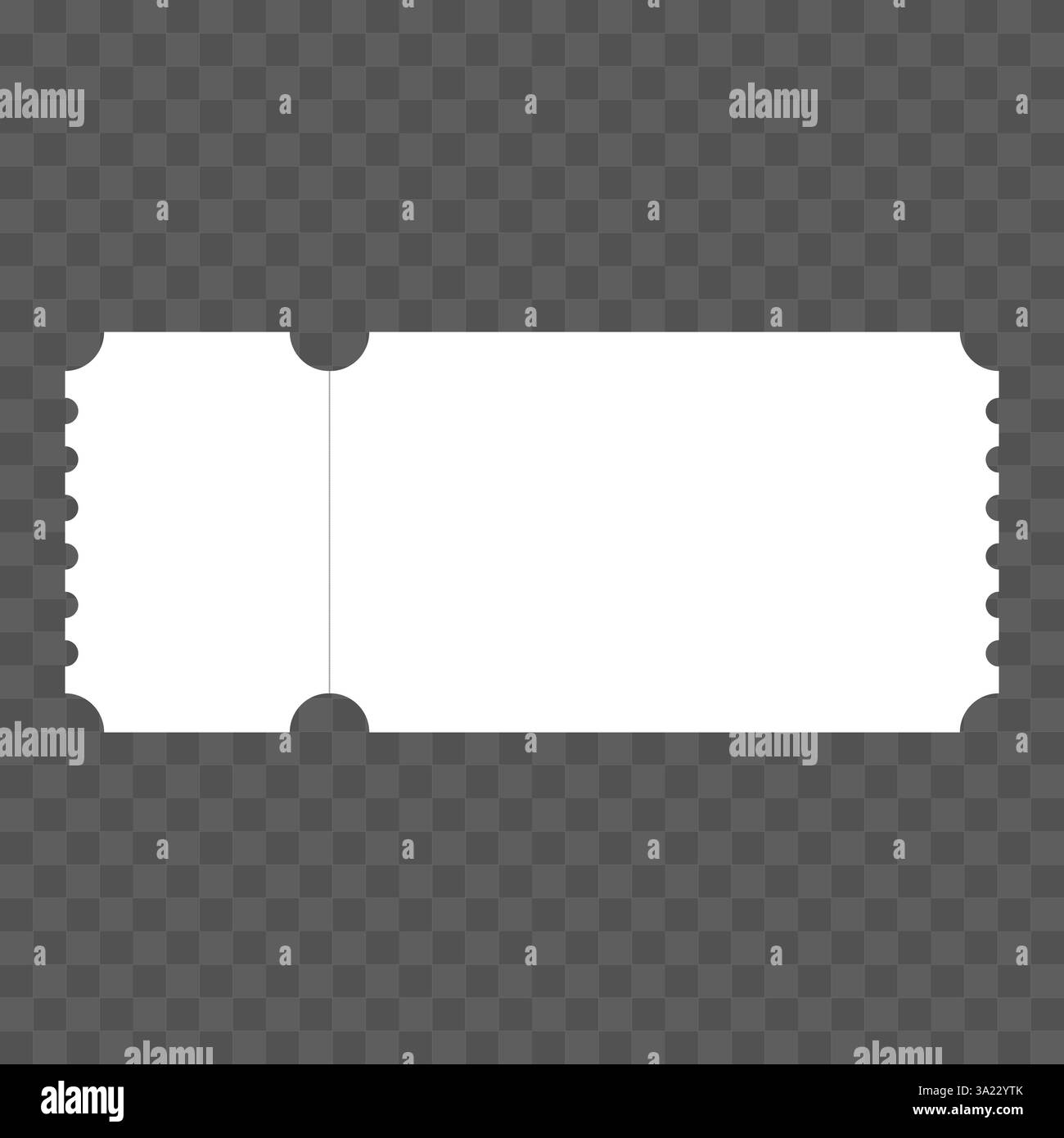 Vector empty ticket template. Isolated modern coupon mockup for travelling, movie, theater ...