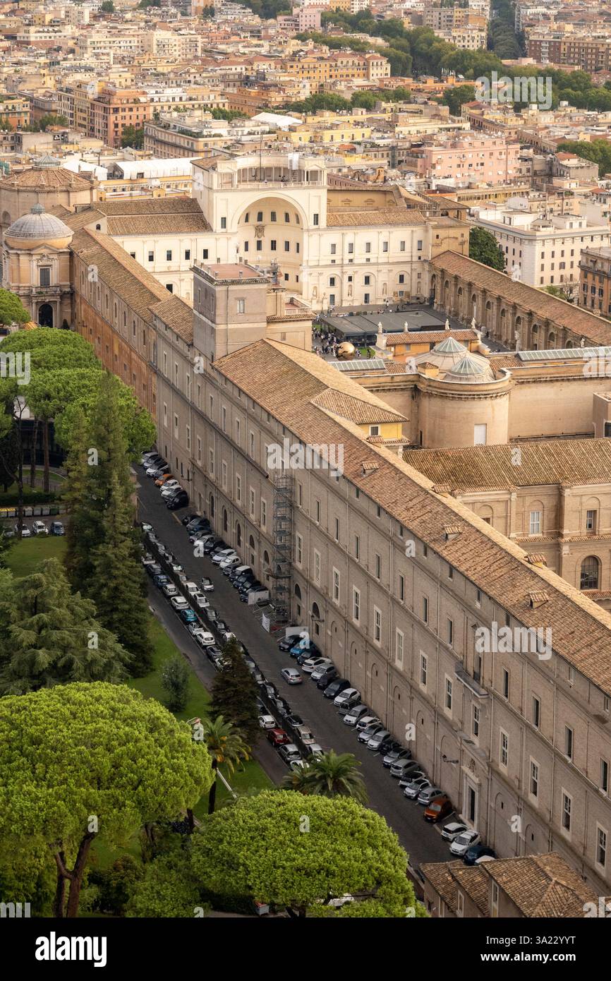 View of the Vatican City from the top of St Peter's Basilica Stock ...