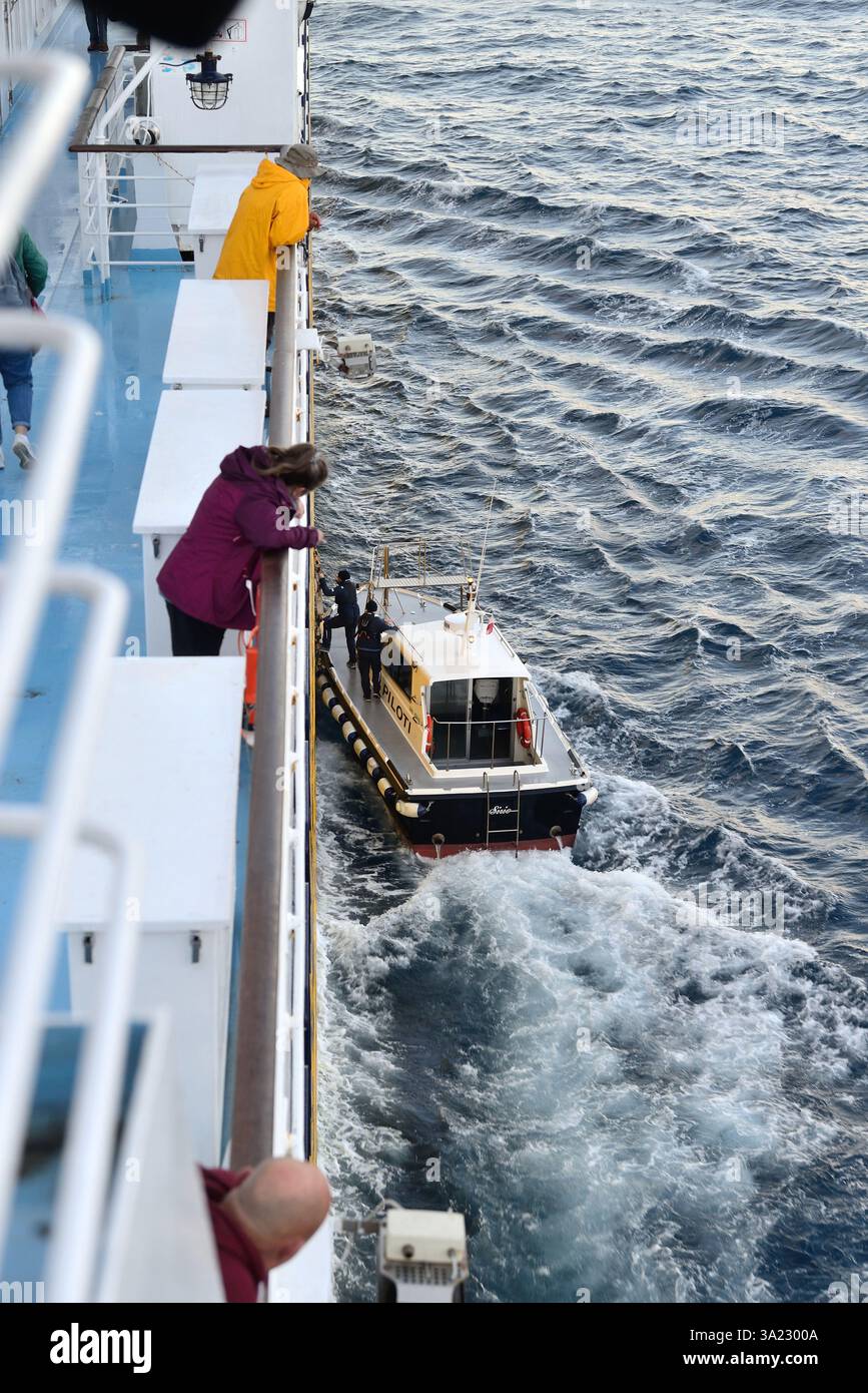 Italy, Sardinia: ferryman boarding a ferry, Corsica Ferries - Sardinia ...