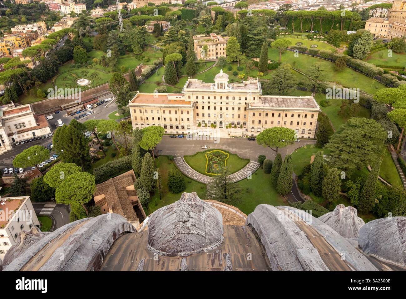 View of the Vatican City from the top of St Peter's Basilica Stock ...