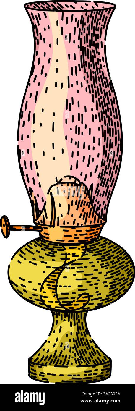 kerosene oil lamp sketch hand drawn vector Stock Vector Image & Art - Alamy