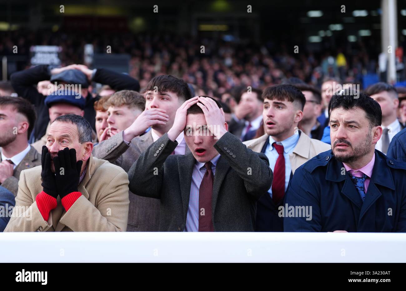 Racegoers react after Constitution Hill falls in the Unibet Champion ...