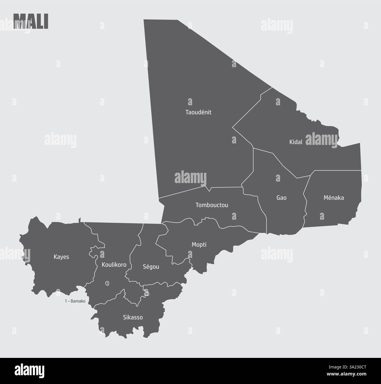 Mali political map administrative hi-res stock photography and images ...