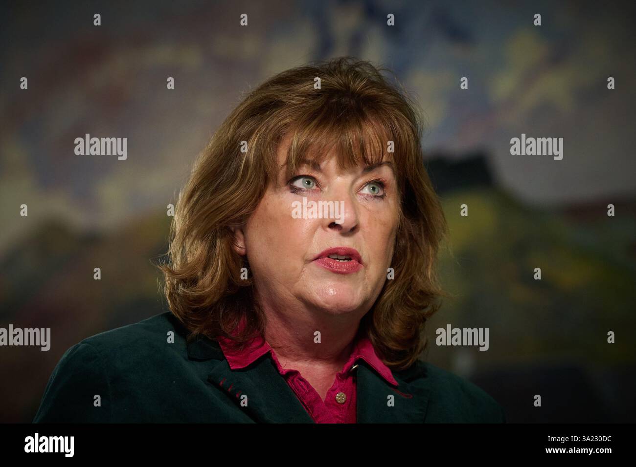 Edinburgh Scotland, UK 11 March 2025. Cabinet Secretary for Transport Fiona Hyslop MSP at the ...