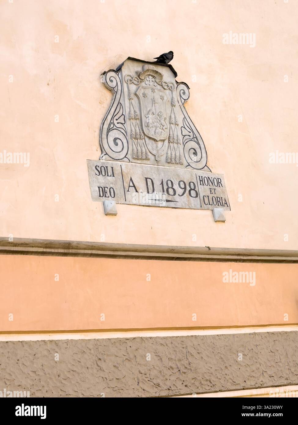 Amalfi, Salerno, Italy - July 6, 2024: Soli Deo, Honor et Cloria, God ...