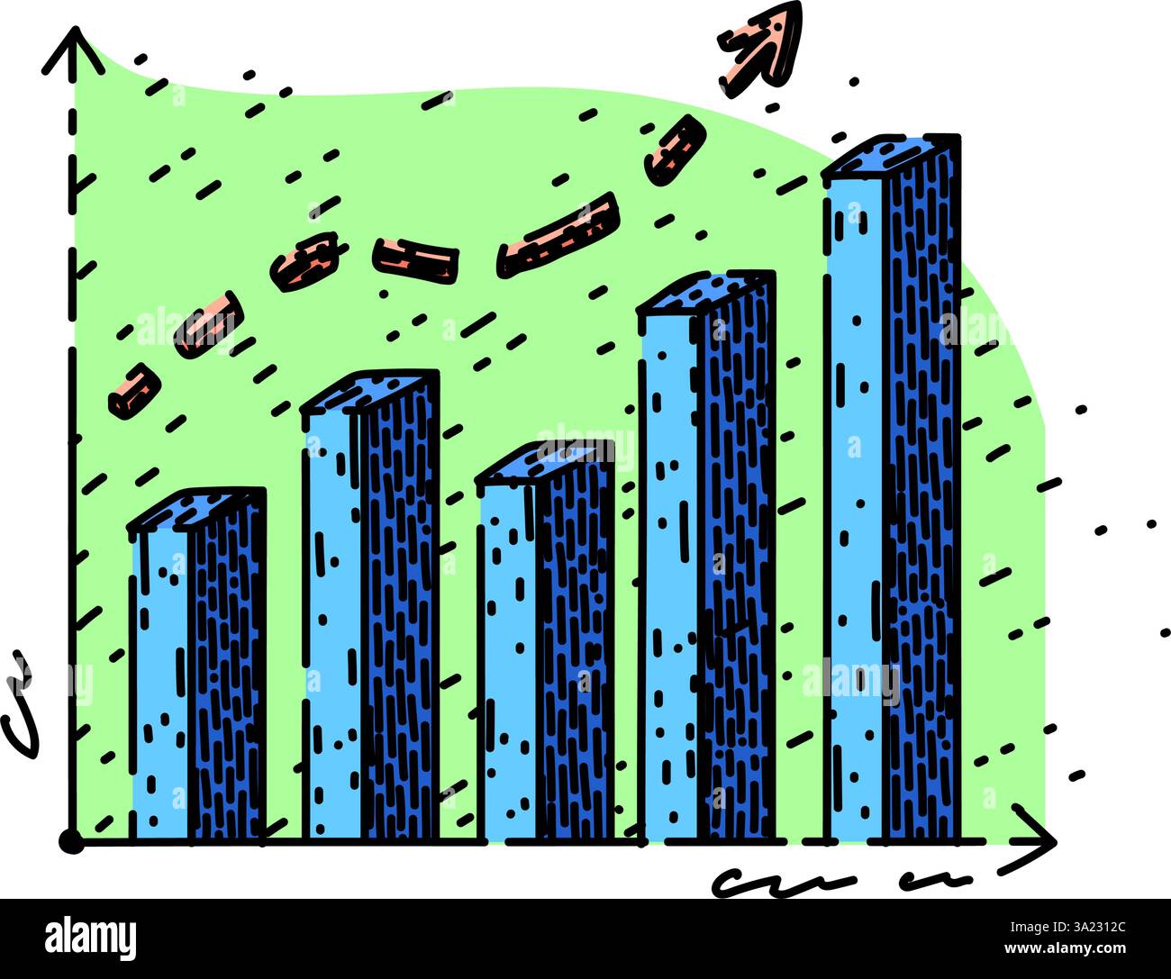 analytics graph sketch hand drawn vector Stock Vector Image & Art - Alamy