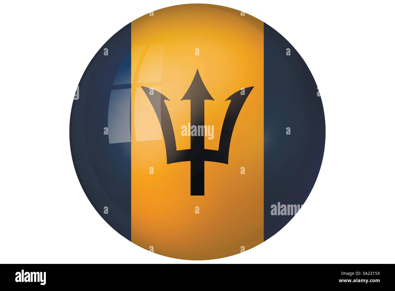 Flag of Barbados. National symbol in official colors. Template icon ...