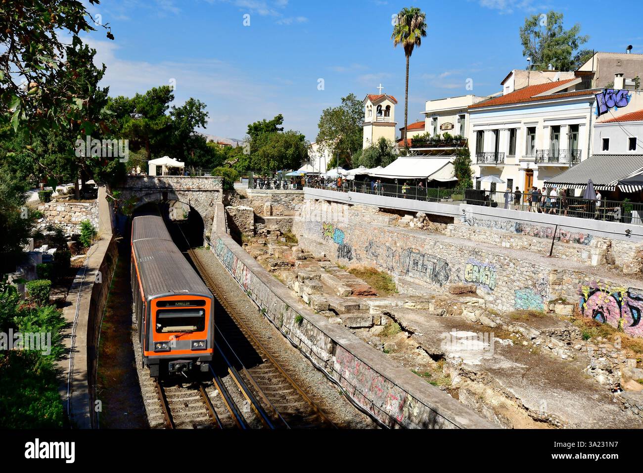 Athens, Greece - September 24, 2024: Unidentified people, metro line ...