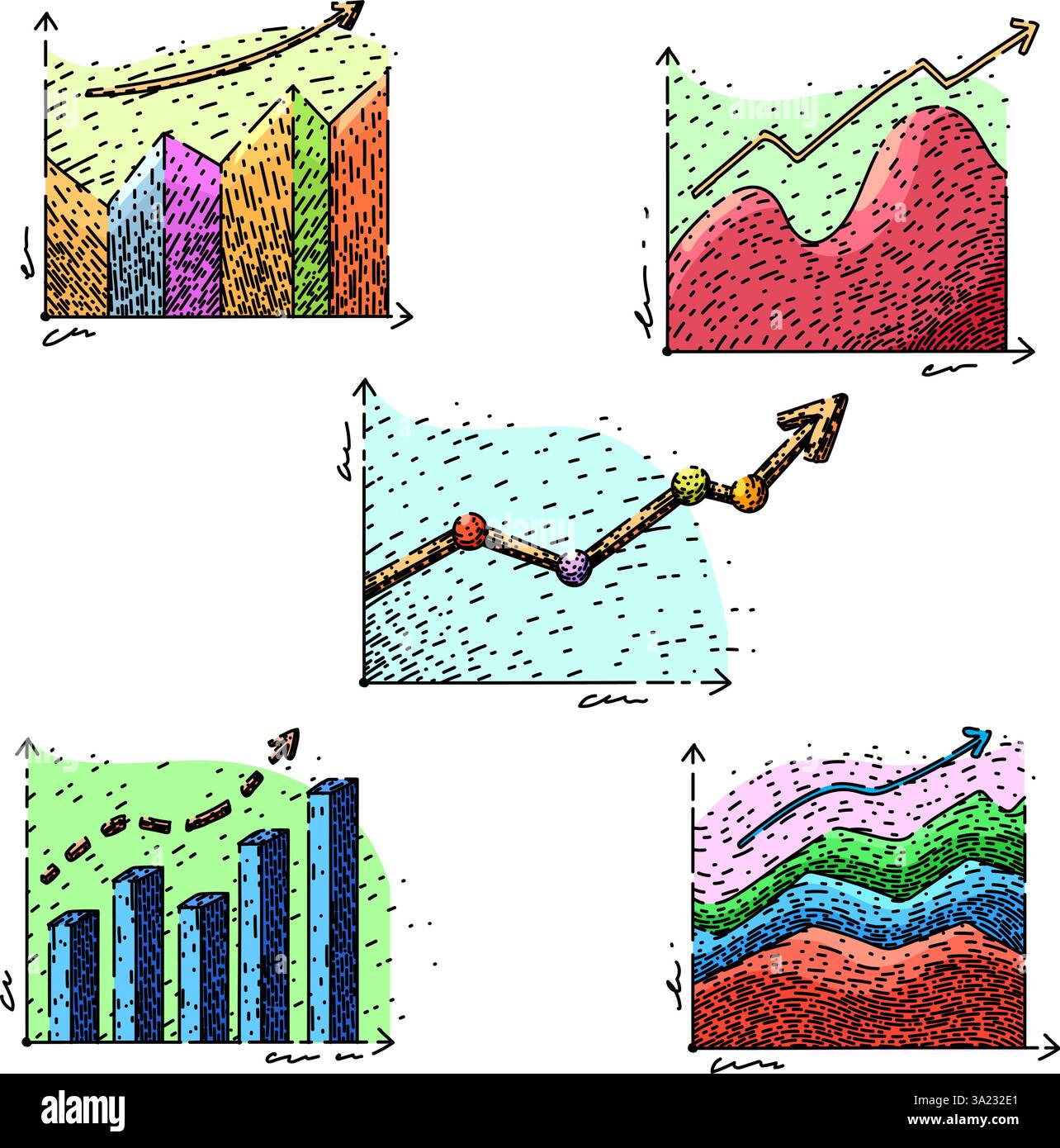 graph set sketch hand drawn vector Stock Vector Image & Art - Alamy