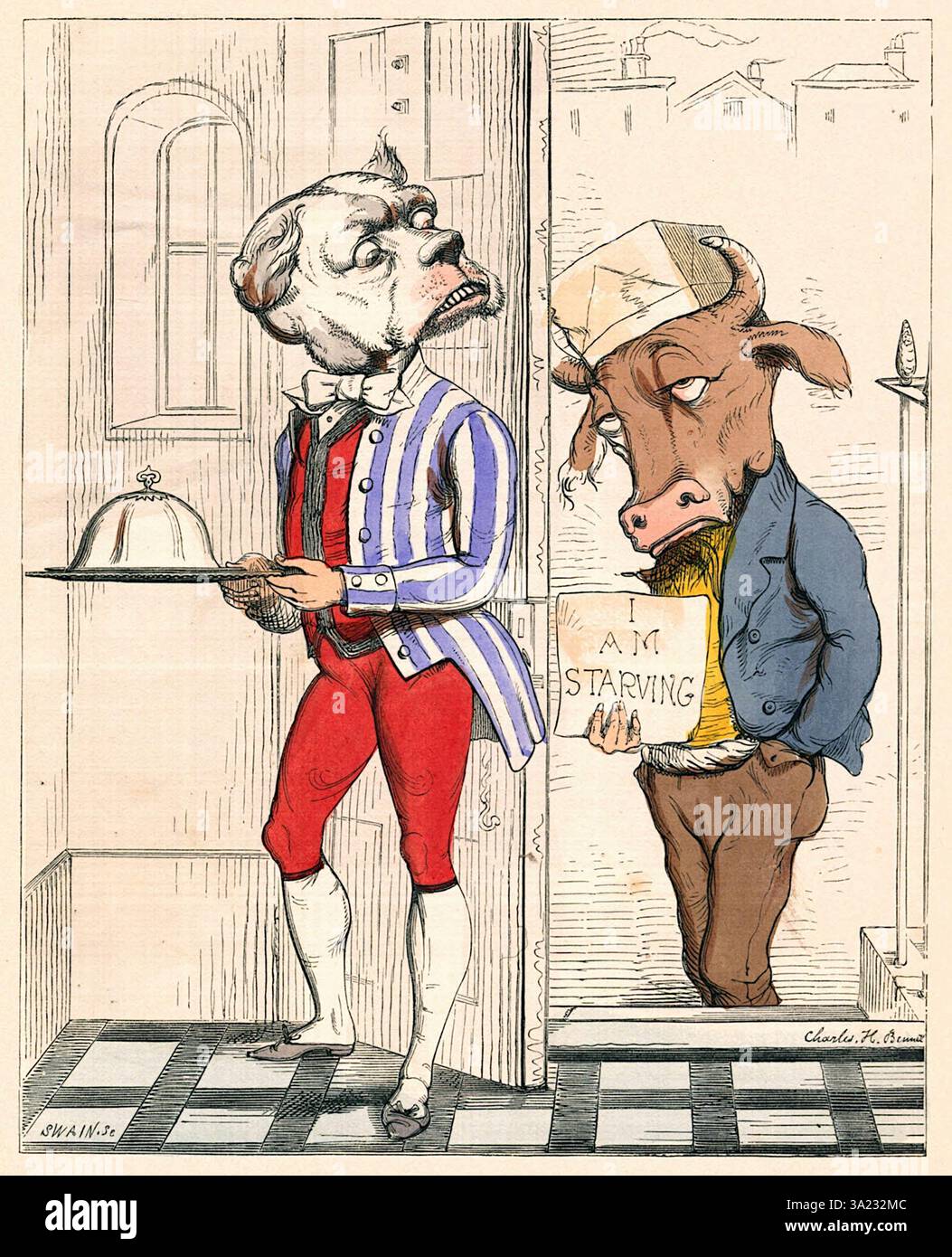 Charles Henry Bennett - The Dog in the Manger - 1857 Stock Photo - Alamy