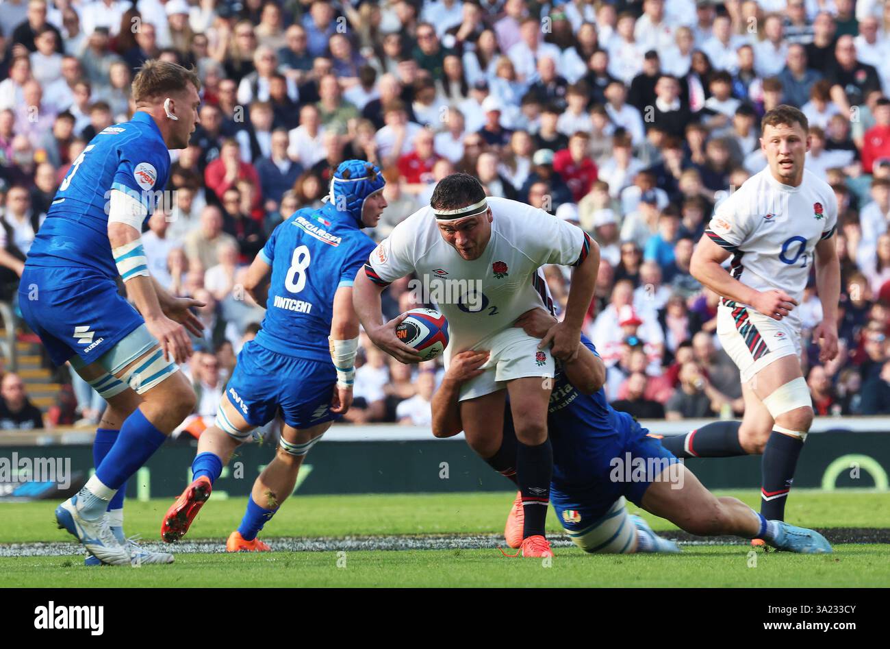 London, UK. 09th Mar, 2025. England's Jamie George(Saracens) in action ...
