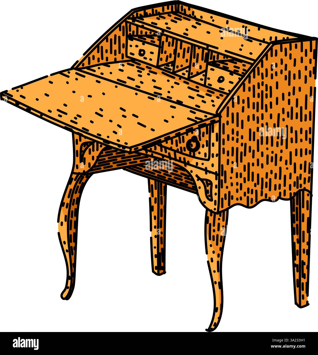 computer desk sketch hand drawn vector Stock Vector Image & Art - Alamy