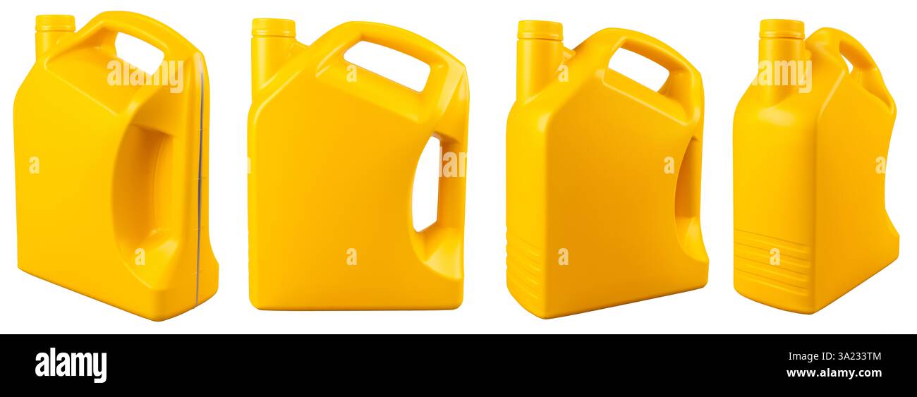 Set collection of yellow plastic container ideal for storing various ...