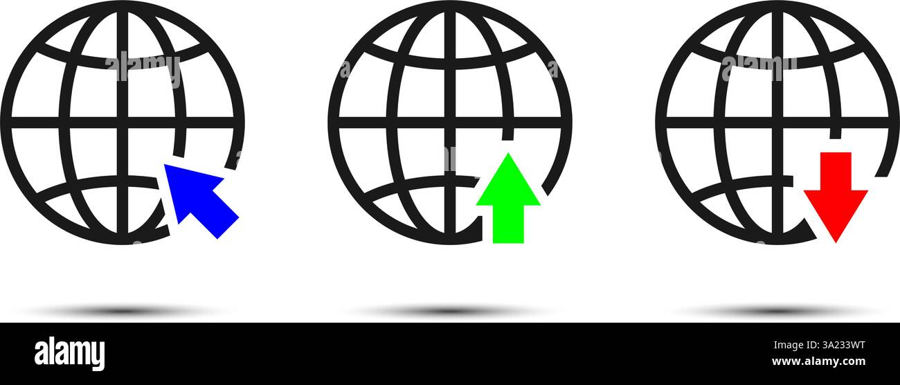 website or internet line art icons of globe. Vector illustration Stock ...