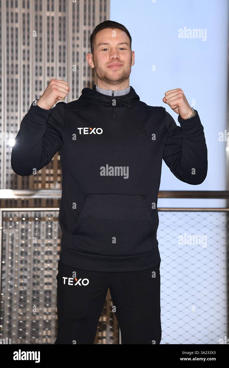 New York, USA. 11th Mar, 2025. Professional boxer Dean Sutherland ...