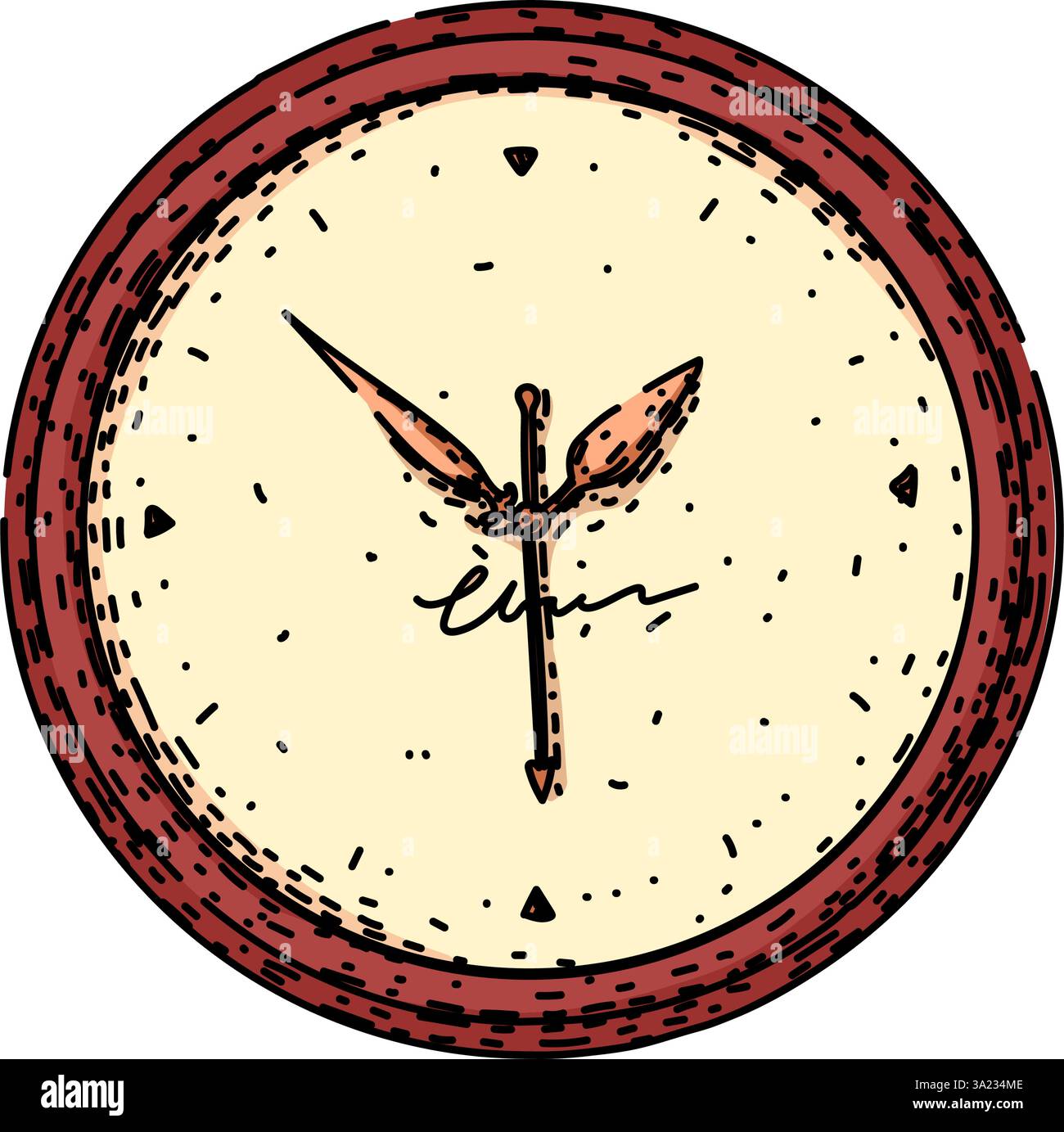 minute clock sketch hand drawn vector Stock Vector Image & Art - Alamy