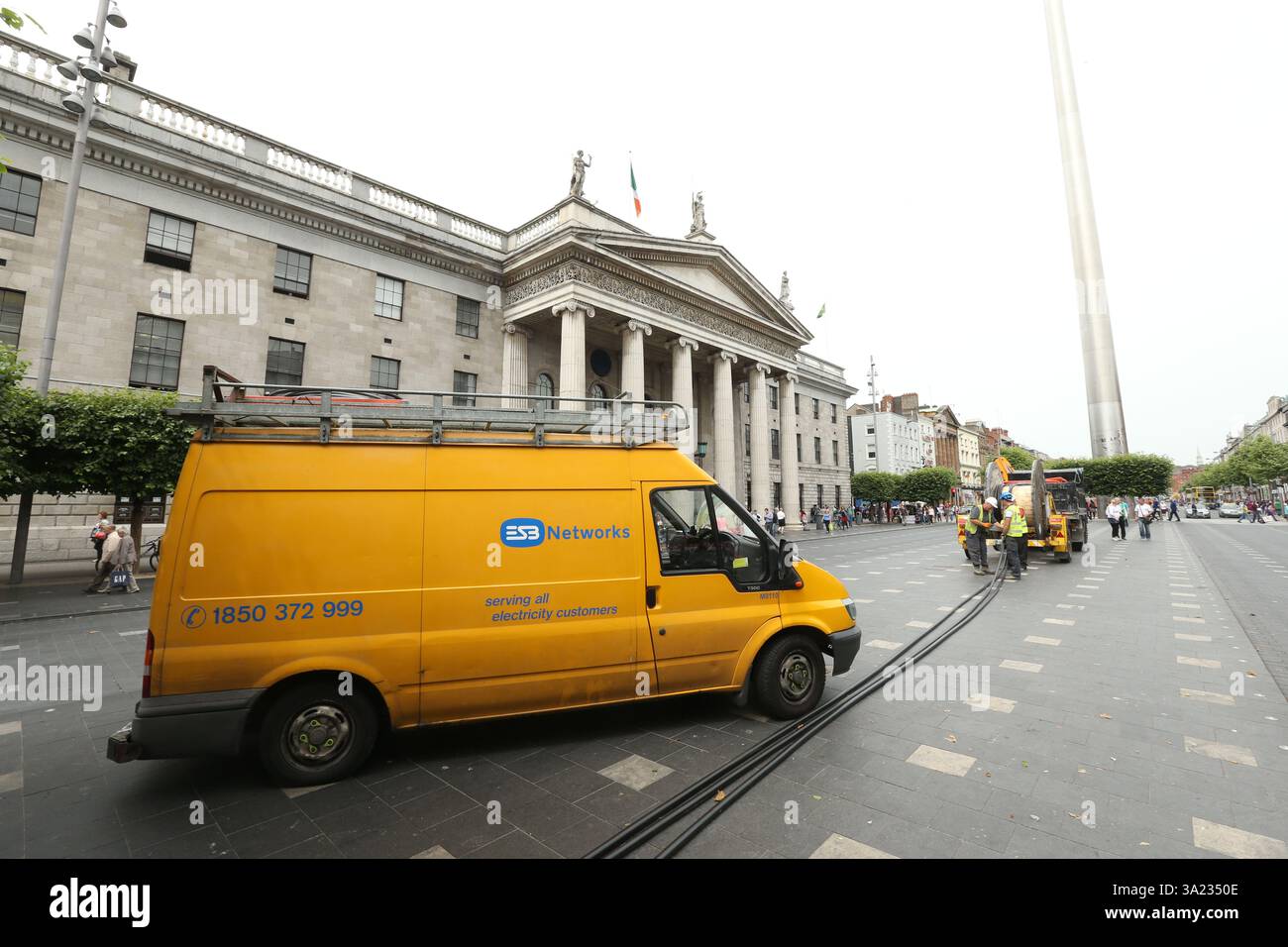 Dublin, Ireland - 25th June 2014 - A Yellow ESB Networks electricity ...