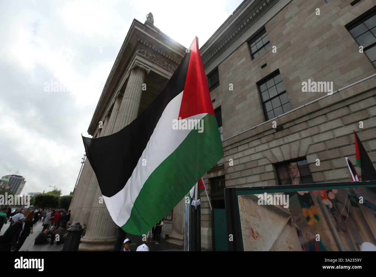 Dublin, Ireland - 7th June 2014 - A Palestinian flag at a Pro Palestine ...