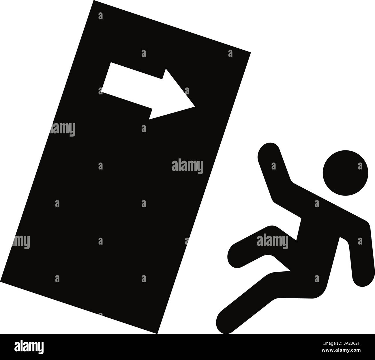 Warning sign pictogram of falling box hazard Stock Vector Image & Art ...