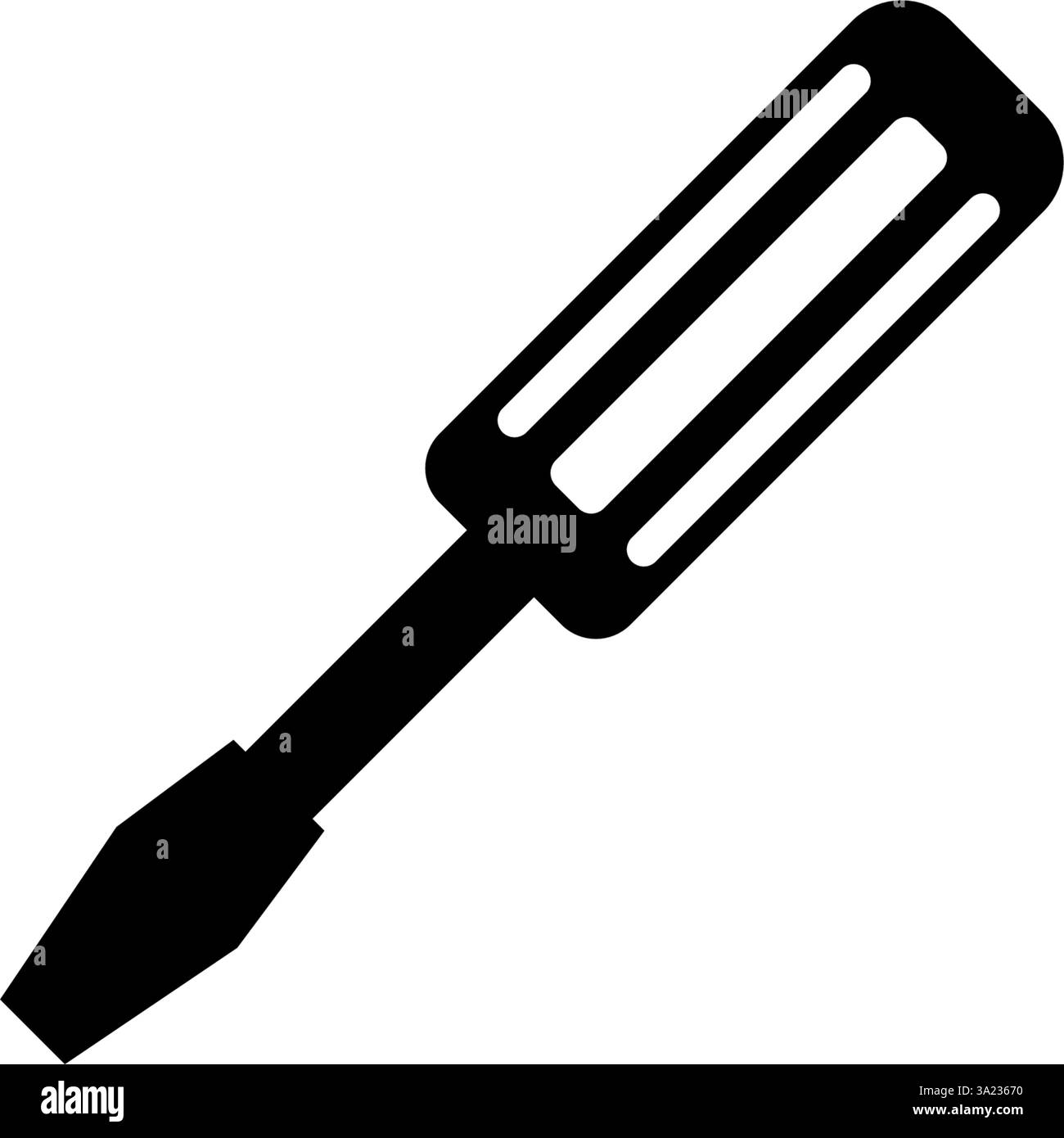 Vector illustration of a black flathead screwdriver icon Stock Vector ...