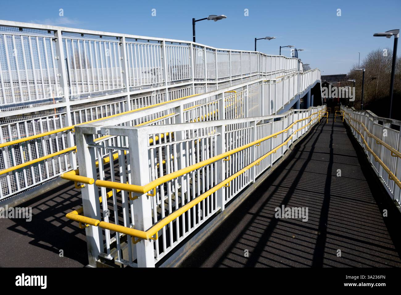 Pedestrian ramp at Tile Hill railway station, Coventry, West Midlands ...