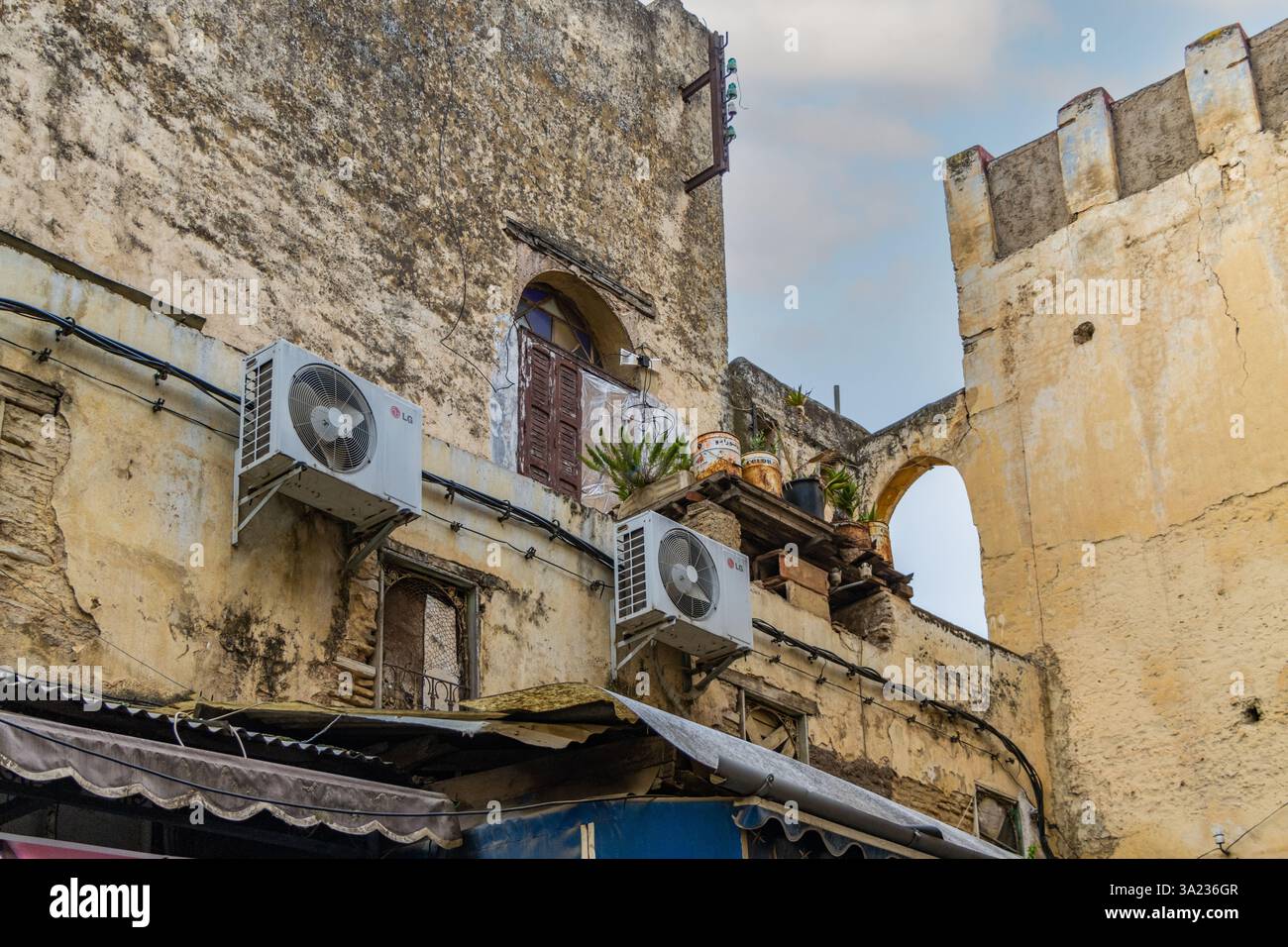 Exterior view of historical buildings in the old medina (Jewish ...