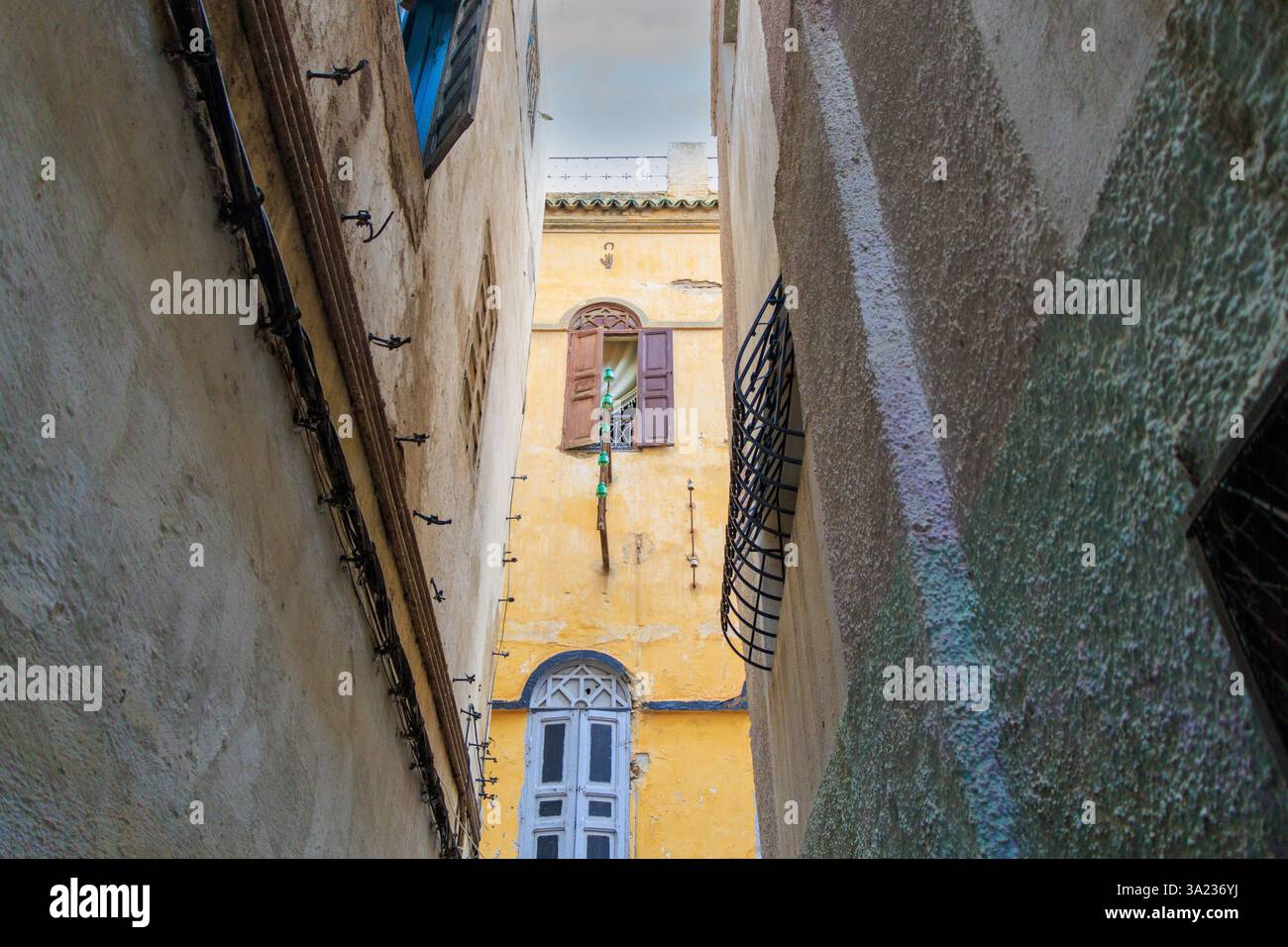 Exterior view of historical buildings in the old medina (Jewish ...