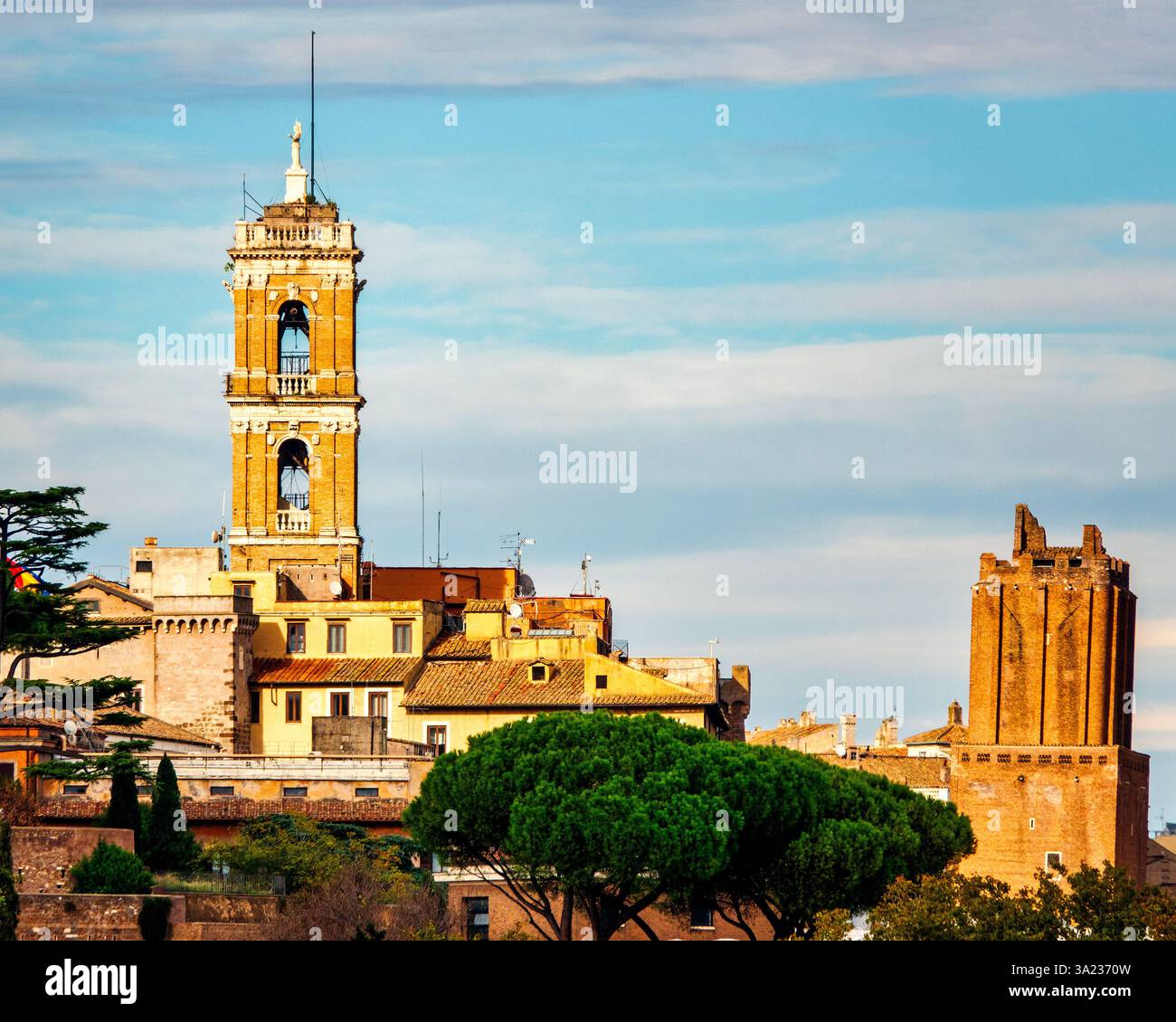 The Torre della Patarina of the Palazzo Senatorio and the Torre delle ...