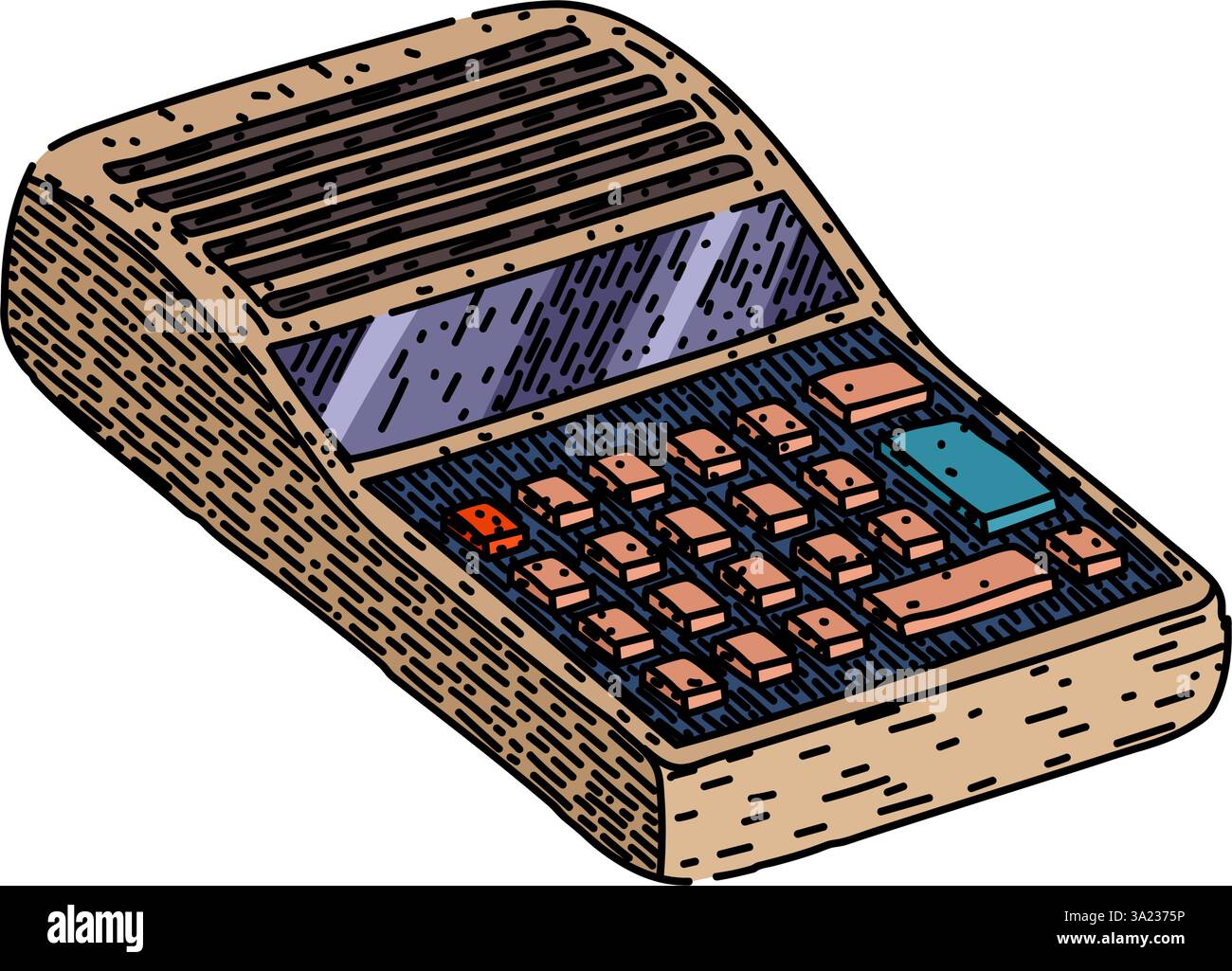 subtraction calculator sketch hand drawn vector Stock Vector Image ...