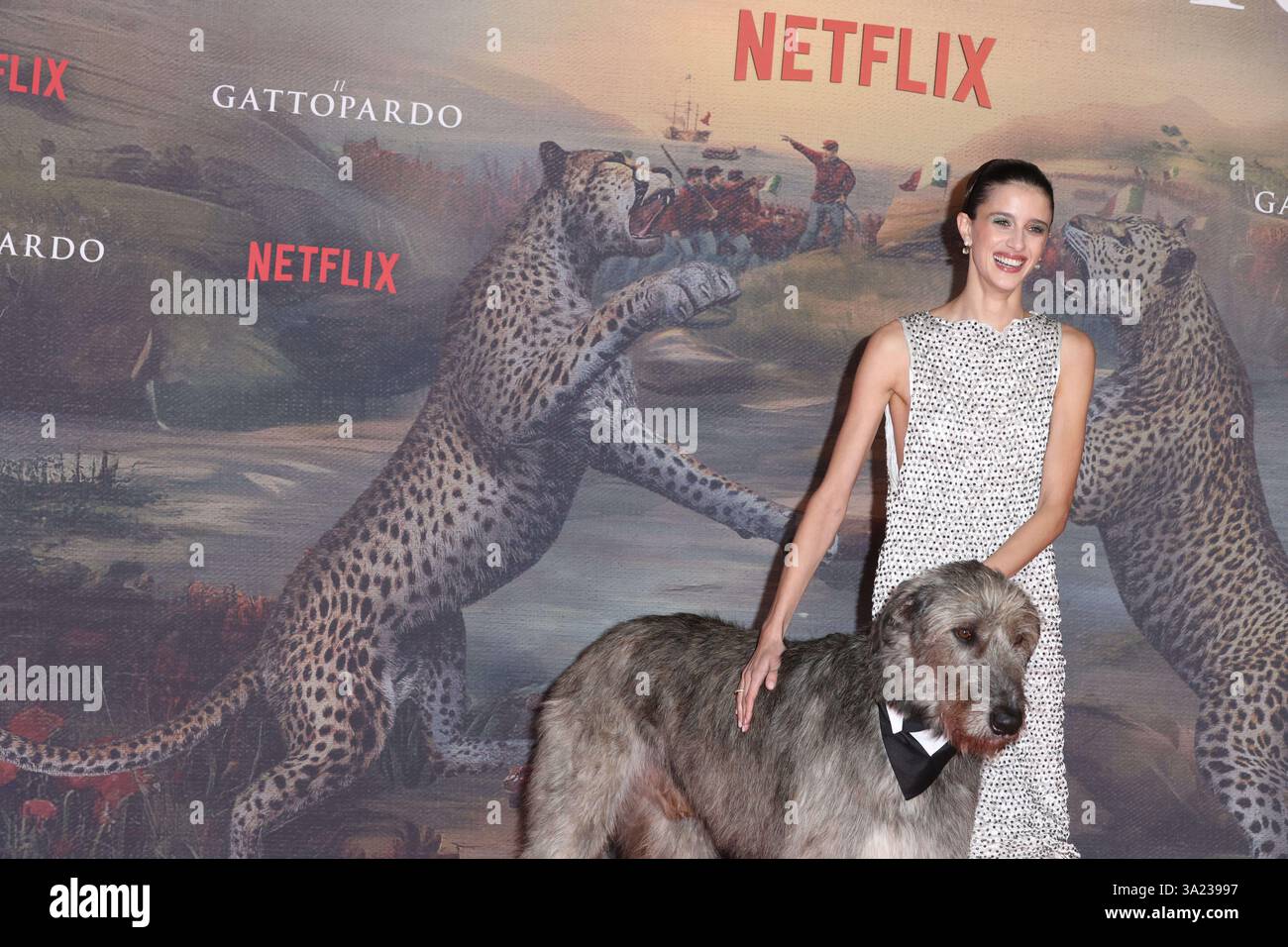 Benedetta Porcaroli and the dog “Bosco” during the photocall of the Netflix TV series “Il ...