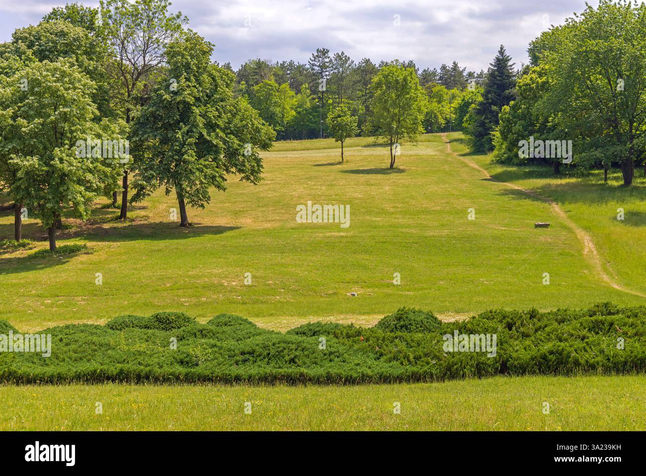 Large Green Park Sumarice in Kragujevac Serbia Sunny Spring Day Stock ...