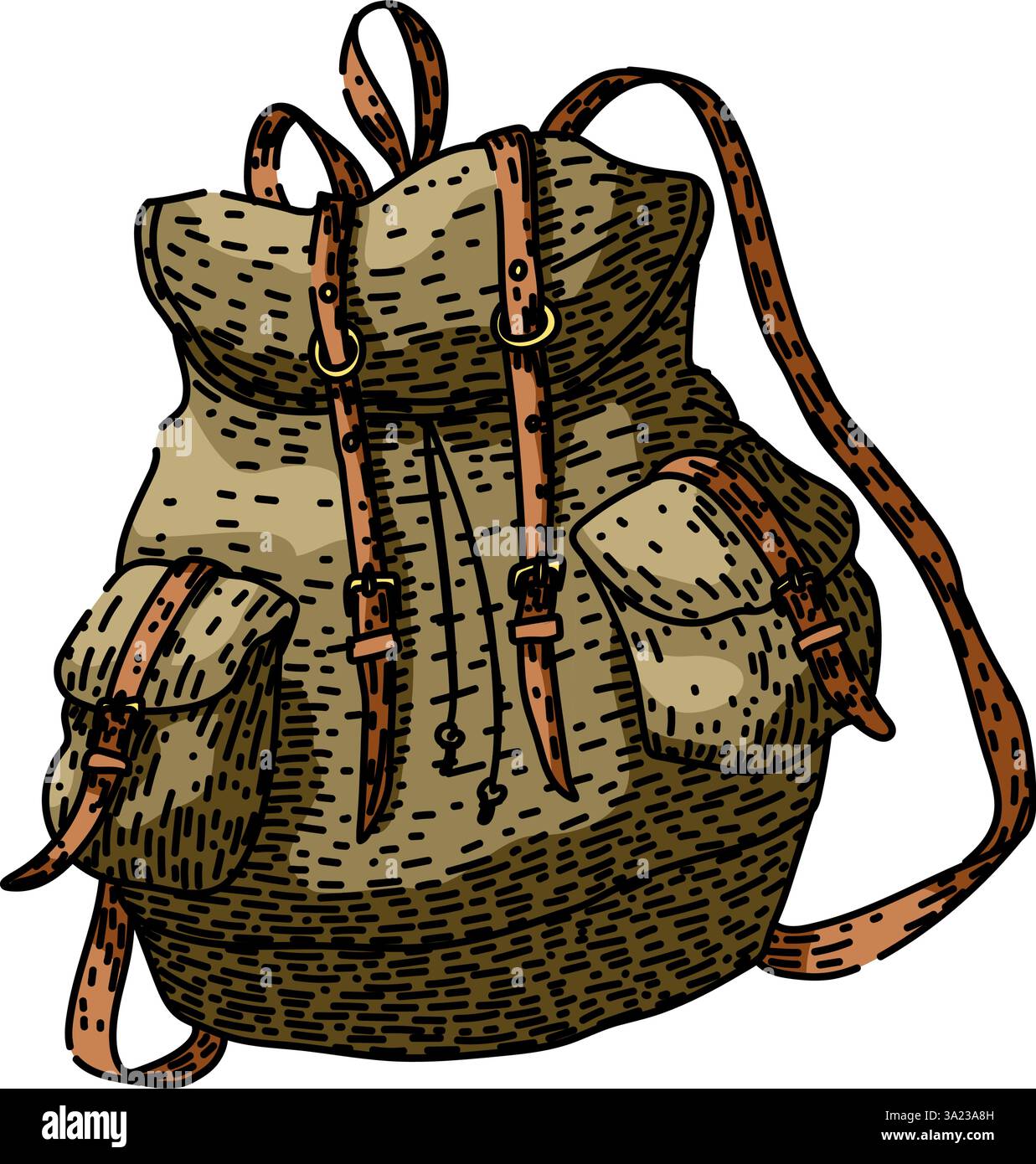 adventure backpack sketch hand drawn vector Stock Vector Image & Art ...