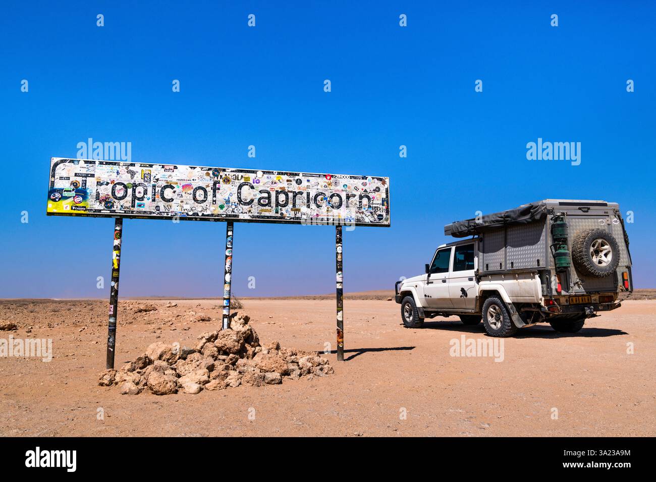 SOLITAIRE, NAMIBIA - AUGUST 15, 2024: Rental car at "Tropic of ...