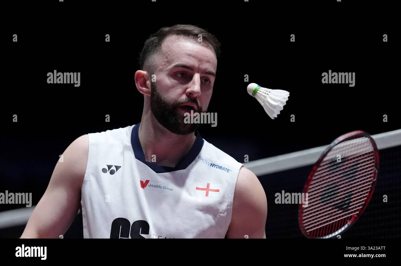 England's Ben Lane during his men's doubles match with team mate Sean ...