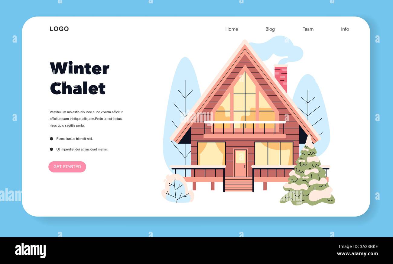 Scenic landscape view wooden chalet Stock Vector Images - Alamy