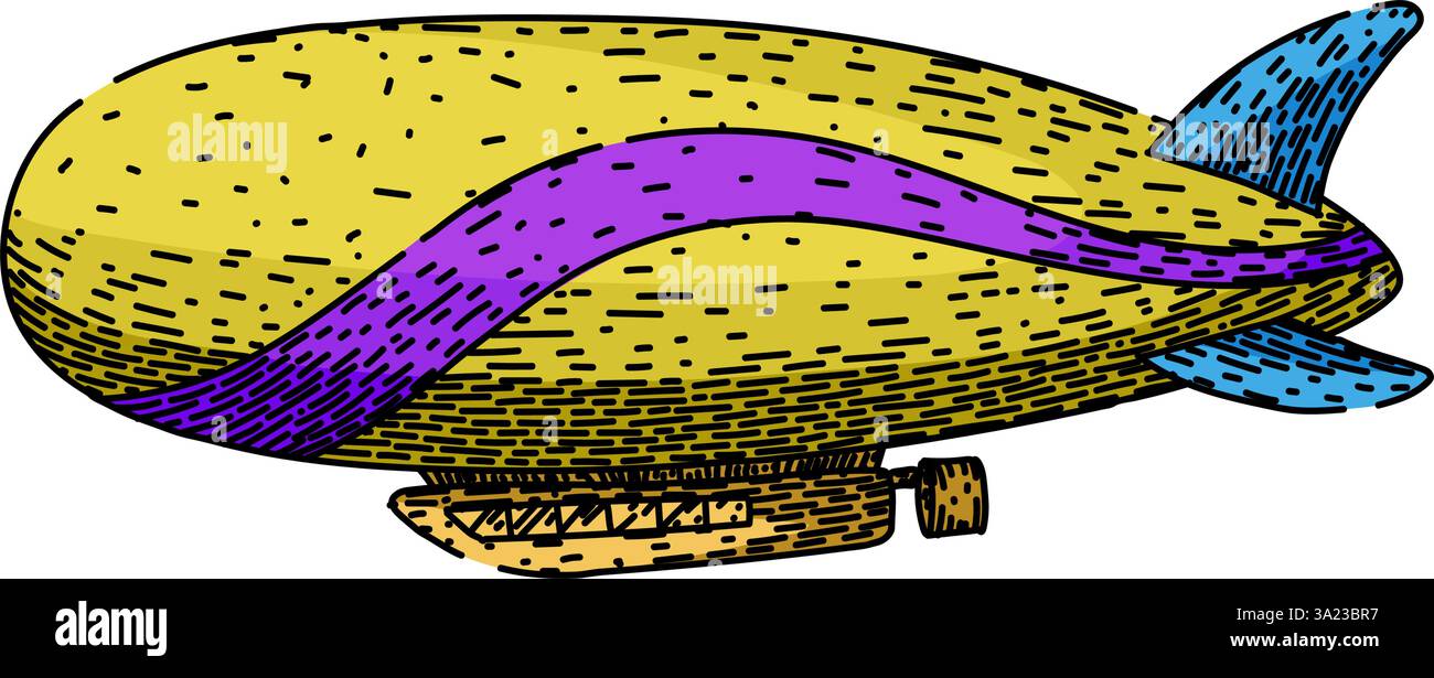 aerostat airship sketch hand drawn vector Stock Vector Image & Art - Alamy
