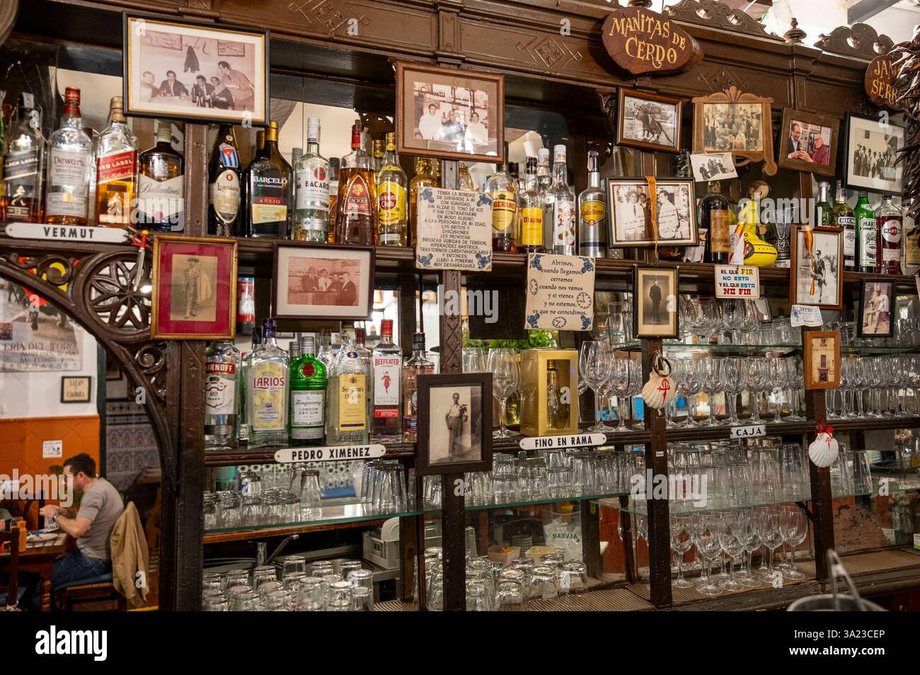 Interior view of the Casa el Pisto restaurant in Cordoba, Andalusia ...