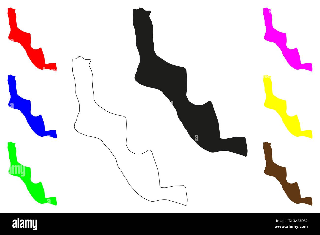 Bagaha city (Republic of India, State of Bihar) map vector illustration ...