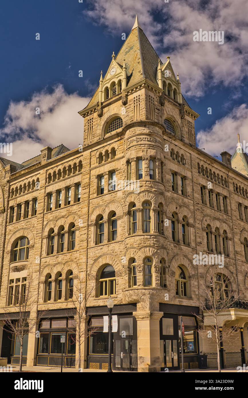 The one-time Hotel Plaza in downtown Piqua Ohio USA 2025. Also Known as ...