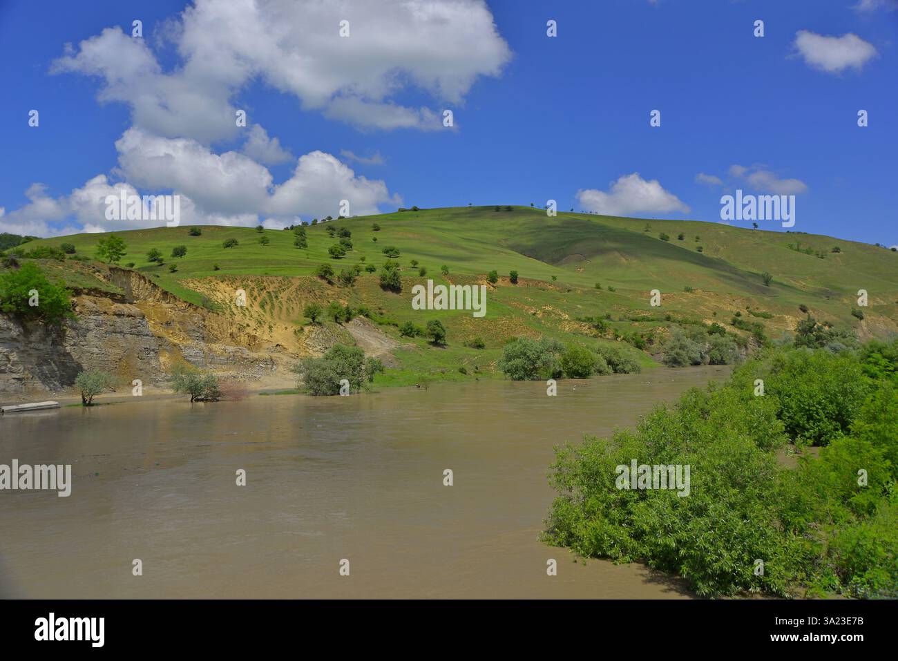 Mass wasting phenomenon on the banks of the Mures river Stock Photo - Alamy