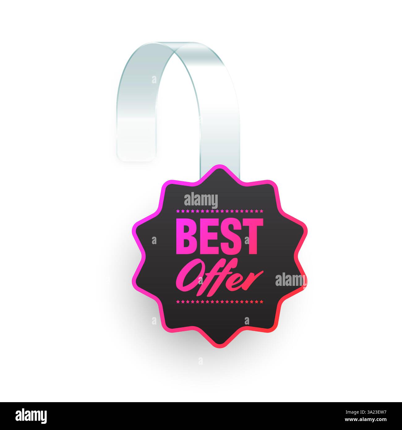 Colorful neon supermarket promotional wobbler. Realistic wobbler ...