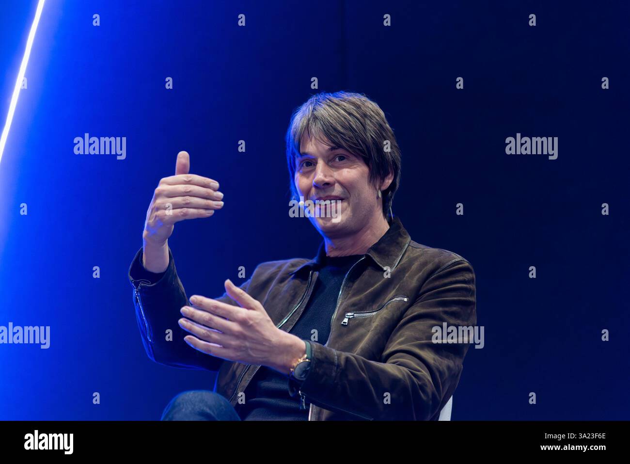 Physicist Brian Cox speaking at Space-Comm Expo 2025, space industry ...