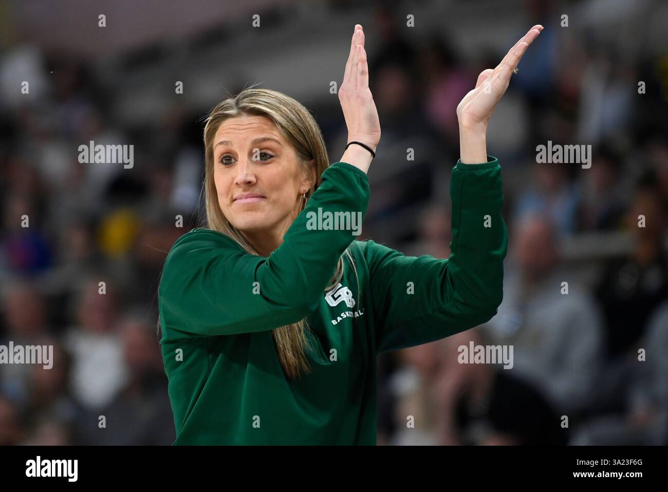 INDIANAPOLIS, IN - MARCH 11: Green Bay Phoenix Head Coach Kayla Karius ...