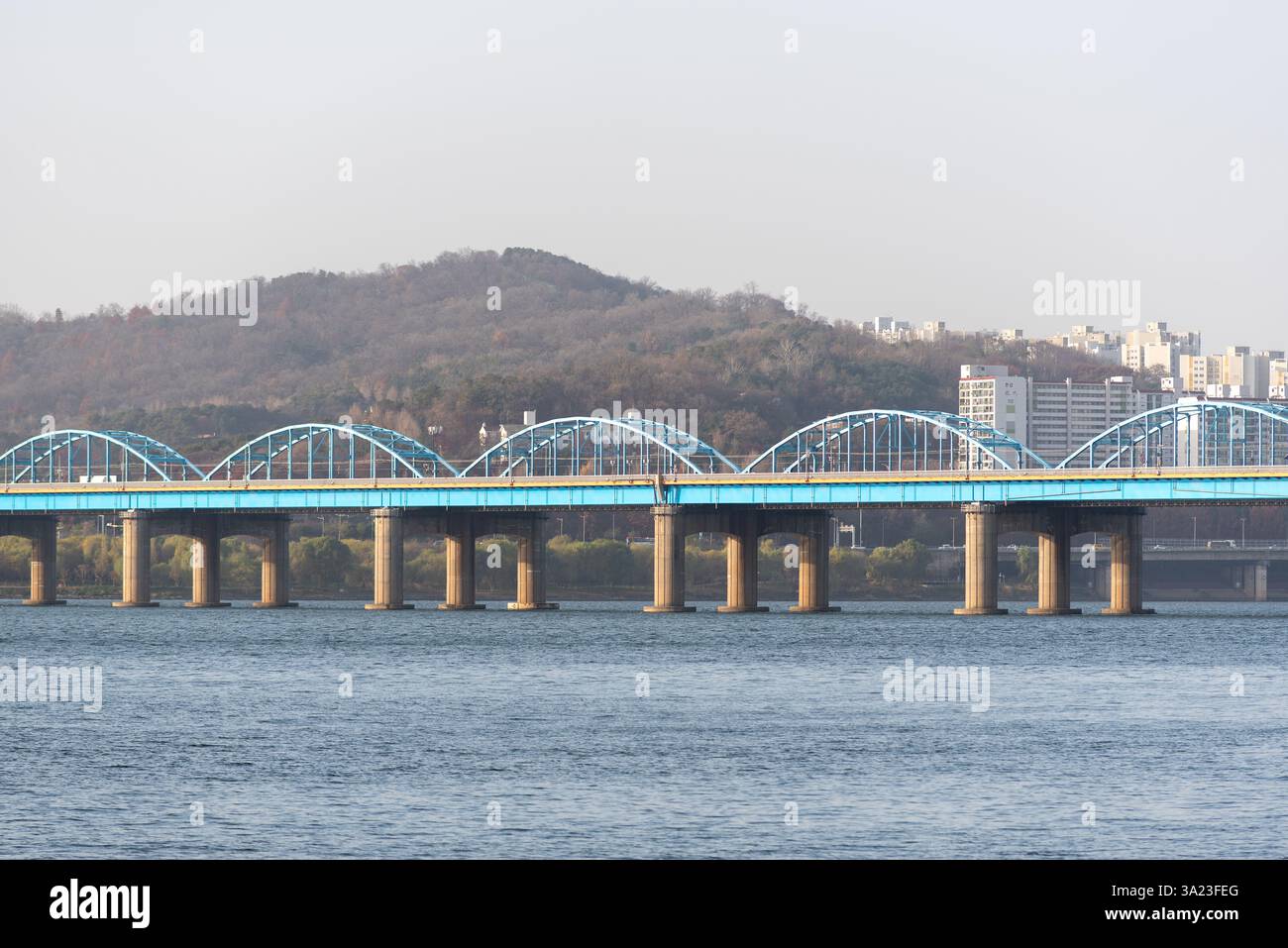 View of Han river Hangang and urban cityscape of Seoul, capital of ...