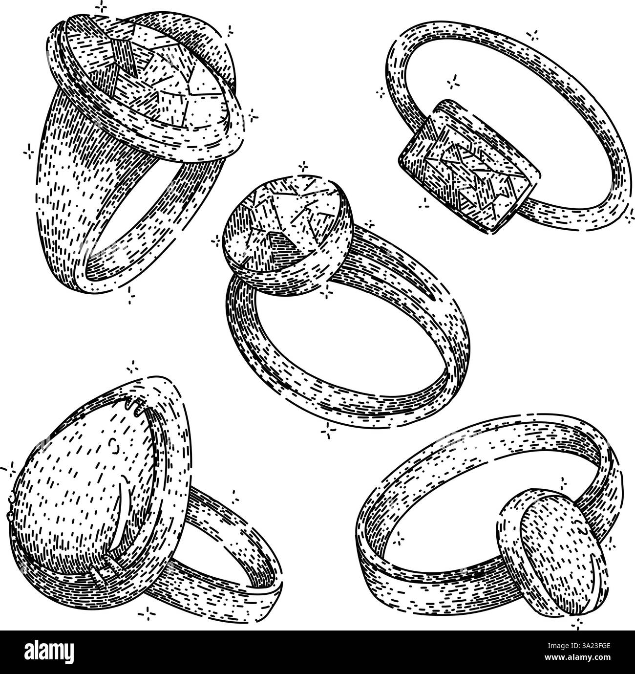diamond set sketch hand drawn vector Stock Vector Image & Art - Alamy