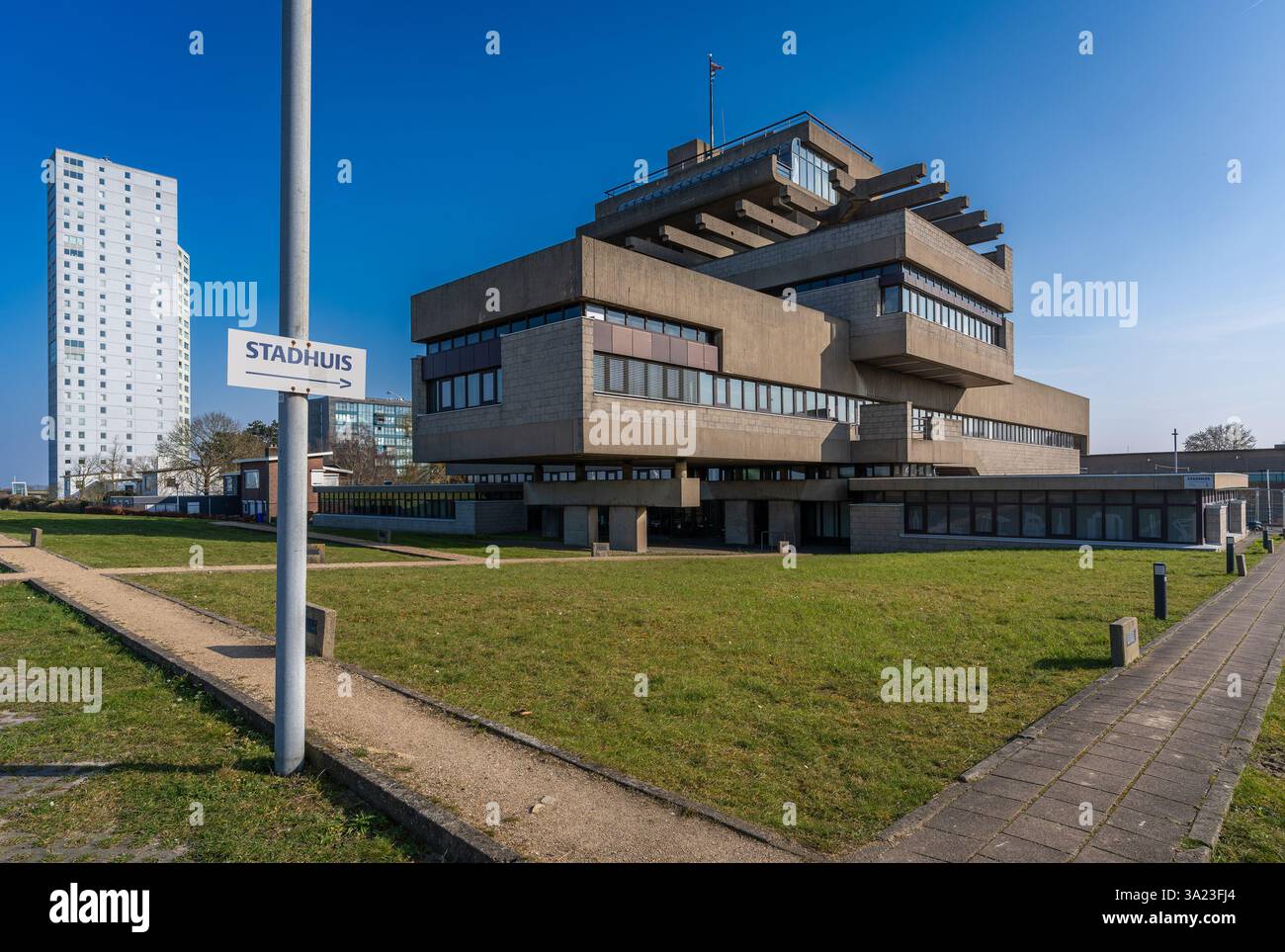 Terneuzen, The Netherlands, 08.03.2025, City hall of Terneuzen designed ...