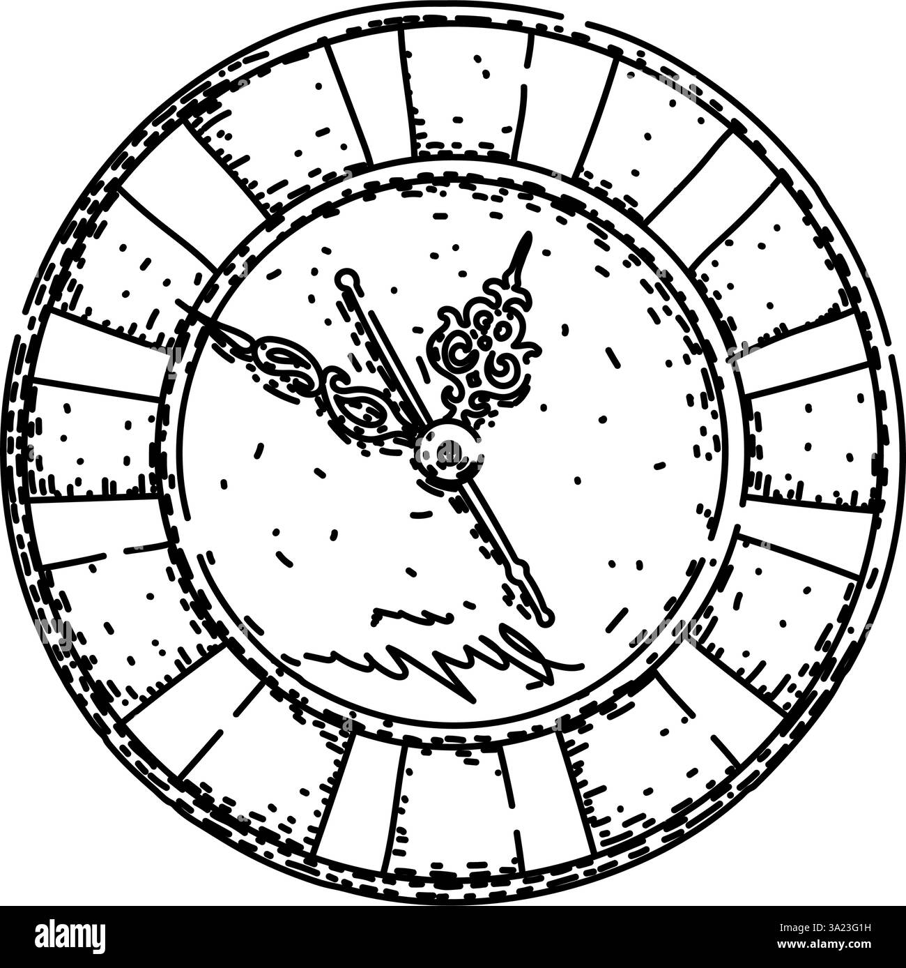 second clock sketch hand drawn vector Stock Vector Image & Art - Alamy