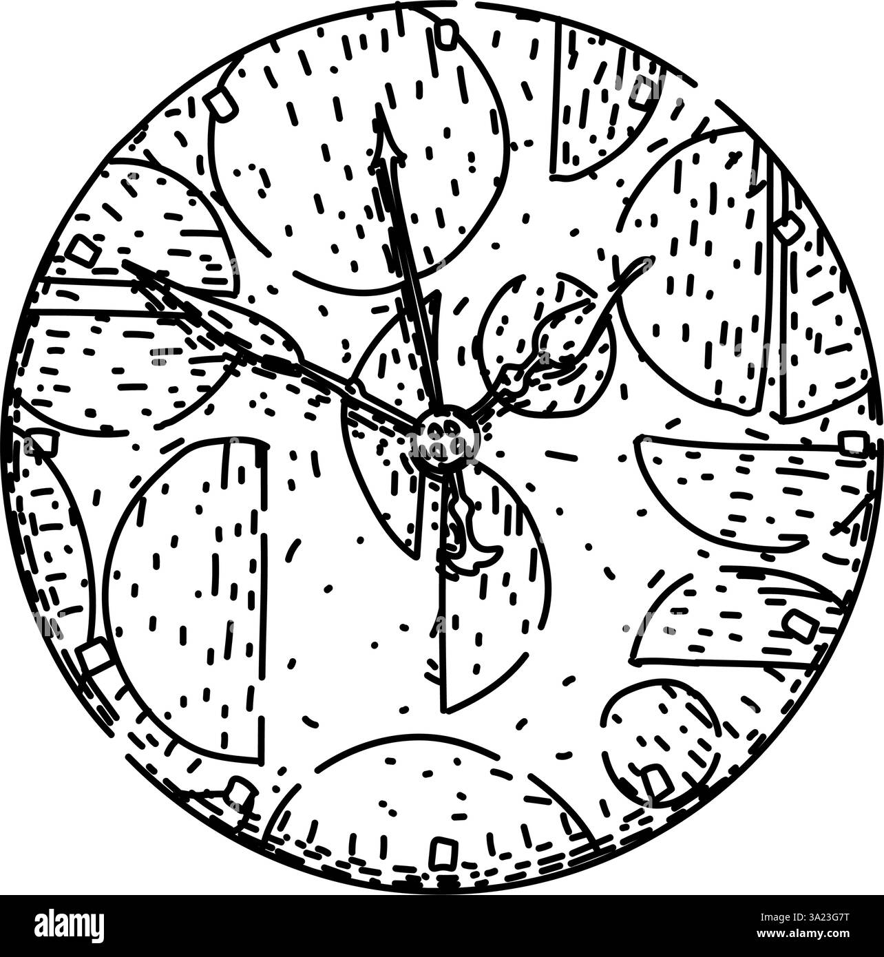 hour clock sketch hand drawn vector Stock Vector Image & Art - Alamy