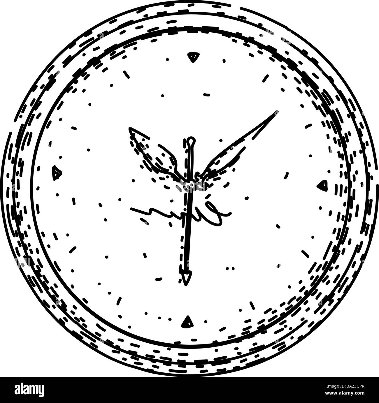 minute clock sketch hand drawn vector Stock Vector Image & Art - Alamy