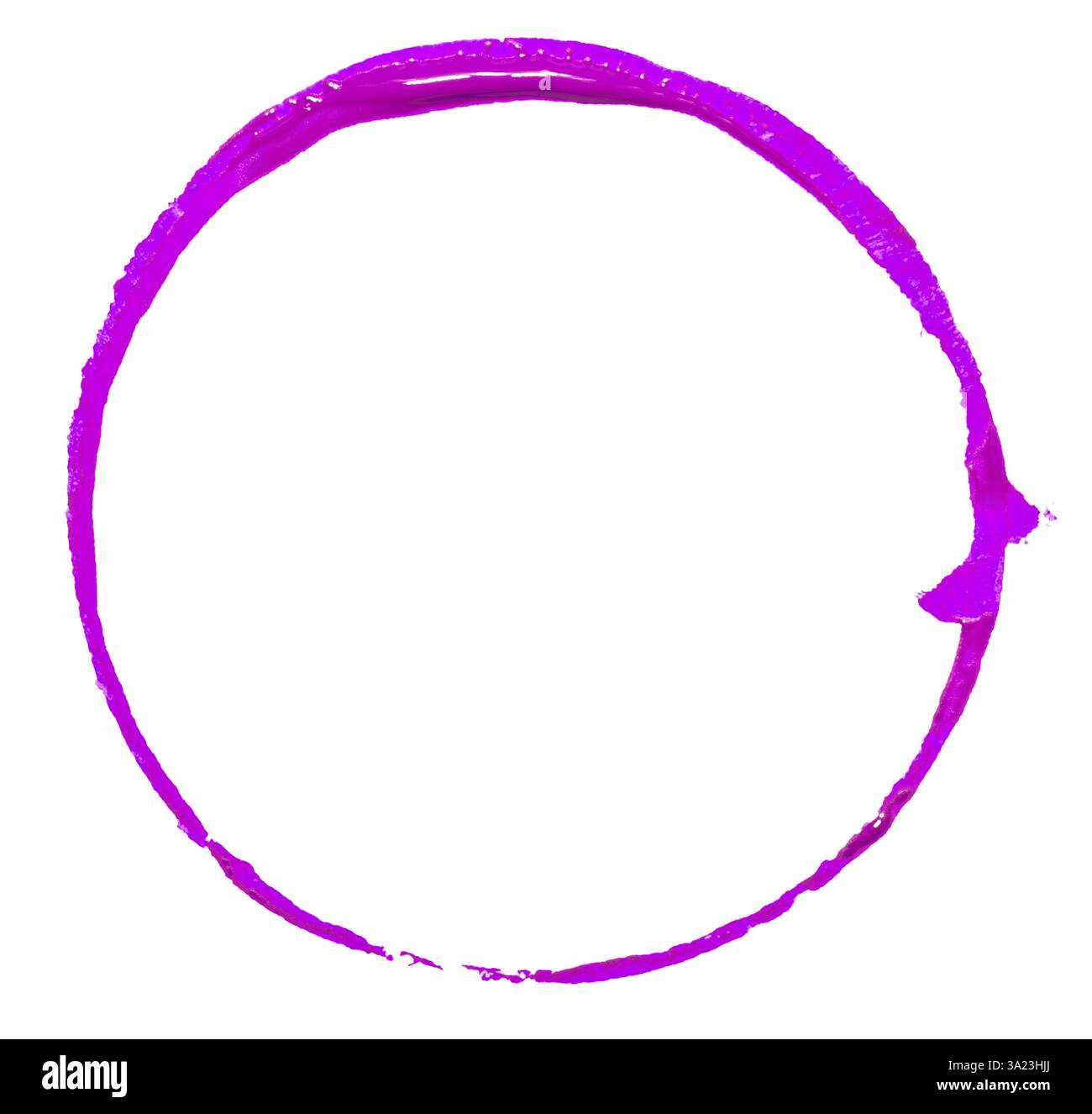 Round imprint of pink watercolor paint on isolated background Stock ...